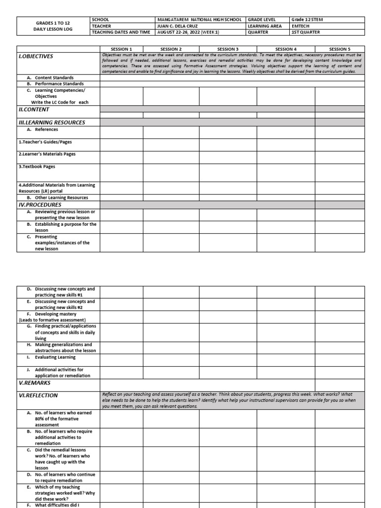 Dll Template | PDF | Teaching Method | Learning