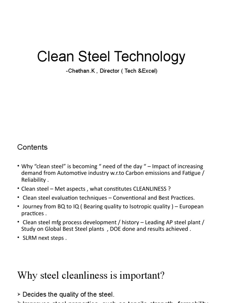 Clean Steel - Best Practices Technology | PDF | Steel | Steelmaking