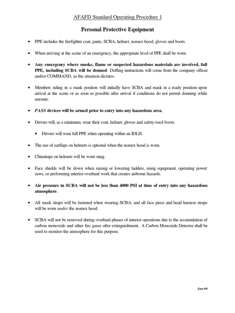 AFAFD Standard Operating Procedures | PDF | Scuba Diving | Firefighter