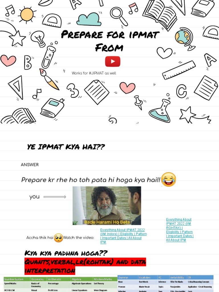 IPMAT 2022 Preparation Guide | PDF | Logic | Mathematics