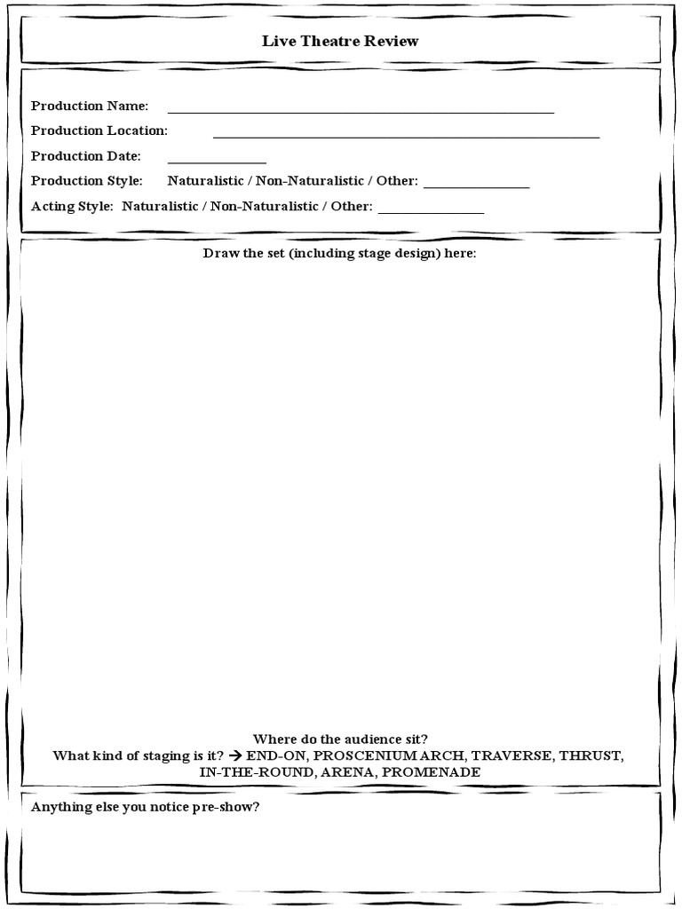 Live Theatre Review Template | PDF | Theatre | Performing Arts