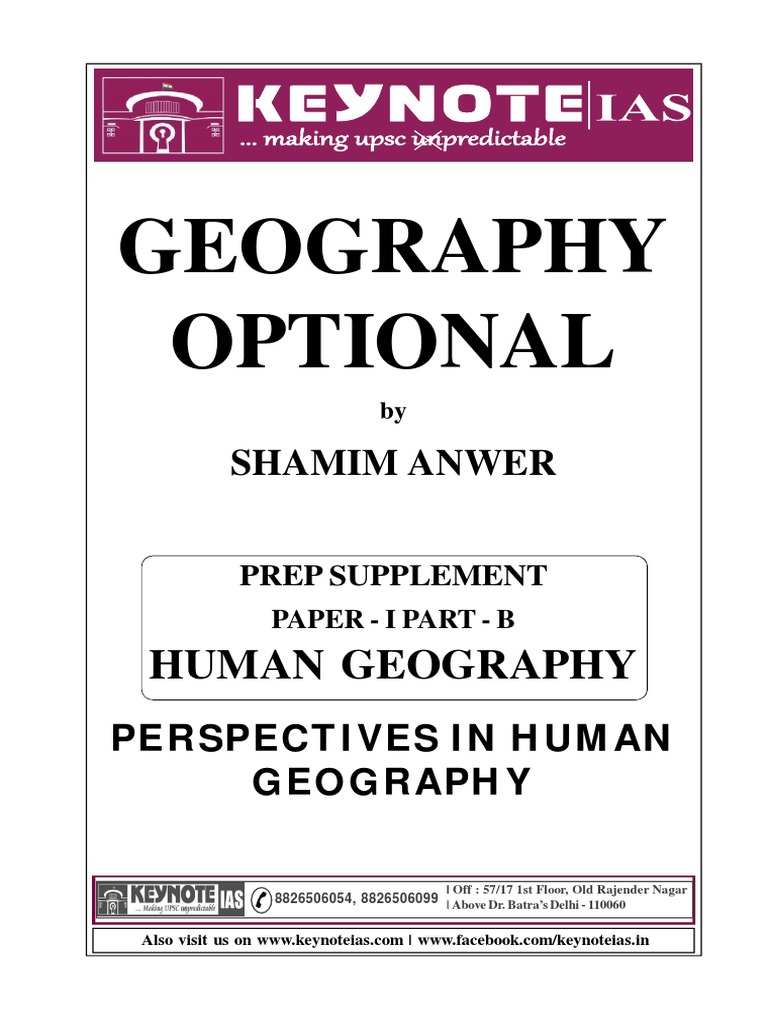 Human Geography Perspectives for UPSC | PDF | Geography | Space
