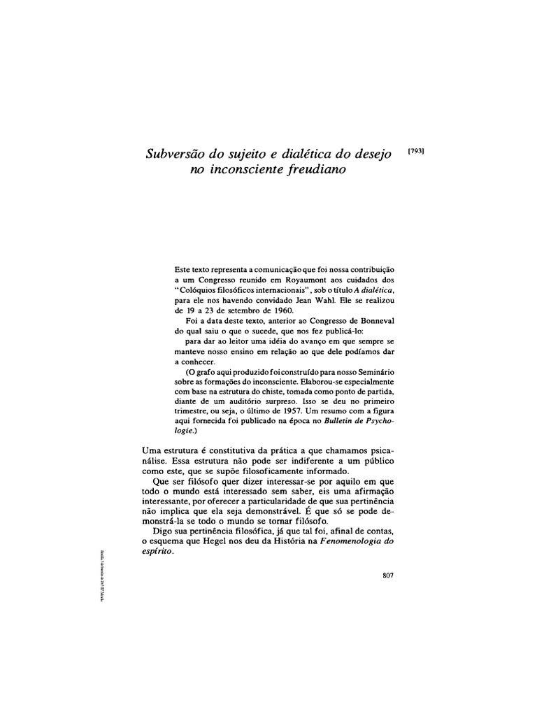 Subversão do Sujeito no Inconsciente | PDF