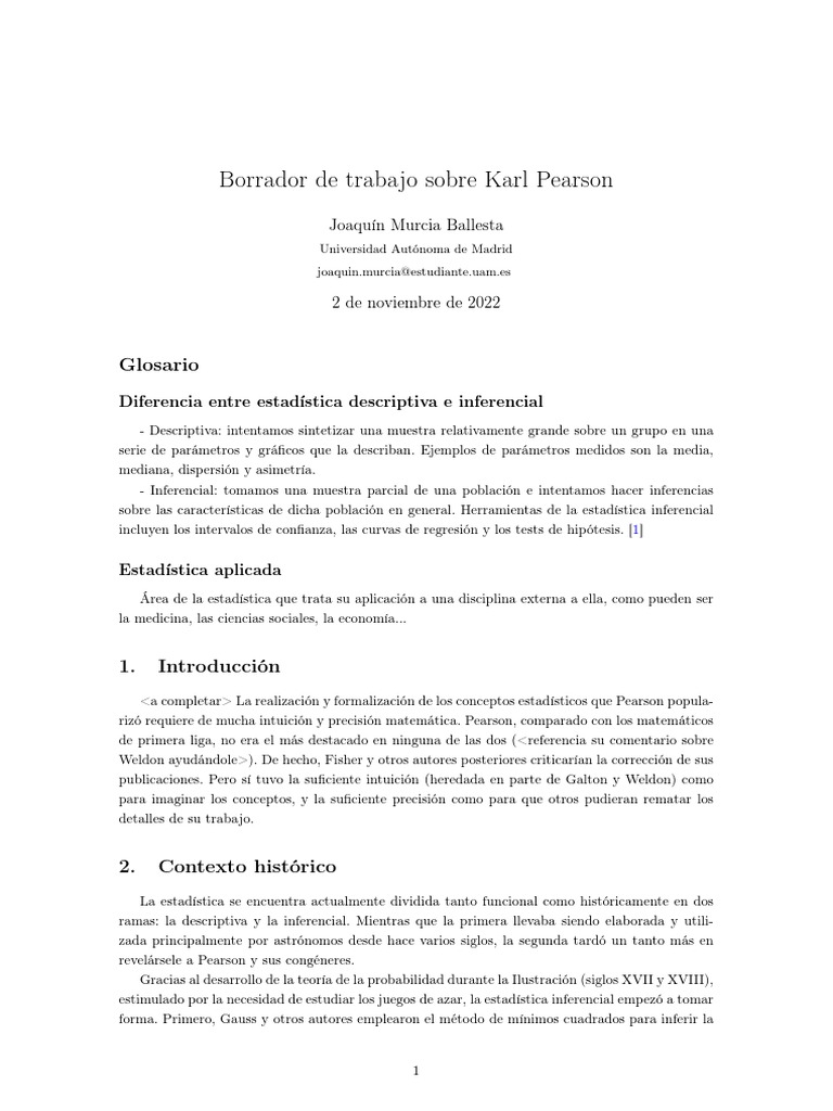 Borrador Pearson | PDF | Estadísticas | Science