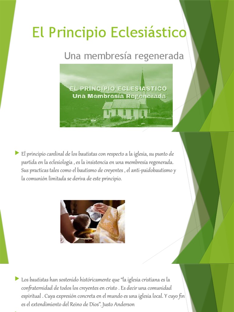 El Principio Eclesiastico | PDF | Bautismo | Bautistas
