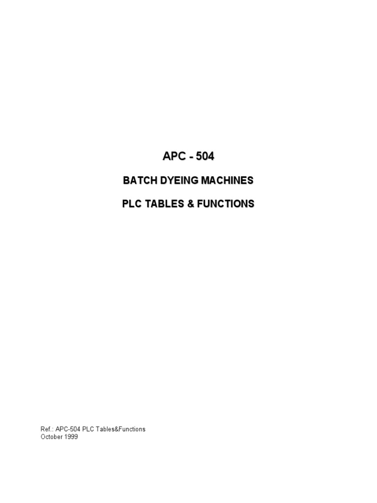 PLC Apc Manual | PDF | Programmable Logic Controller | Parameter ...