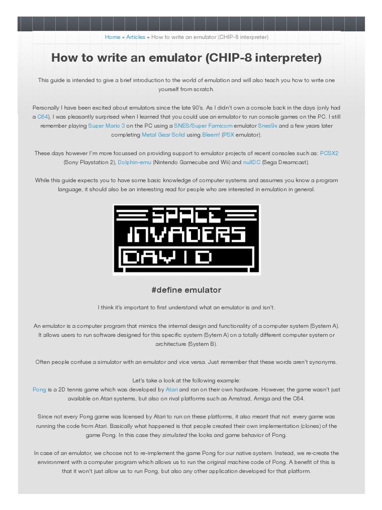 How To Write An Emulator (CHIP-8 Interpreter) | PDF | Computing | Information Age