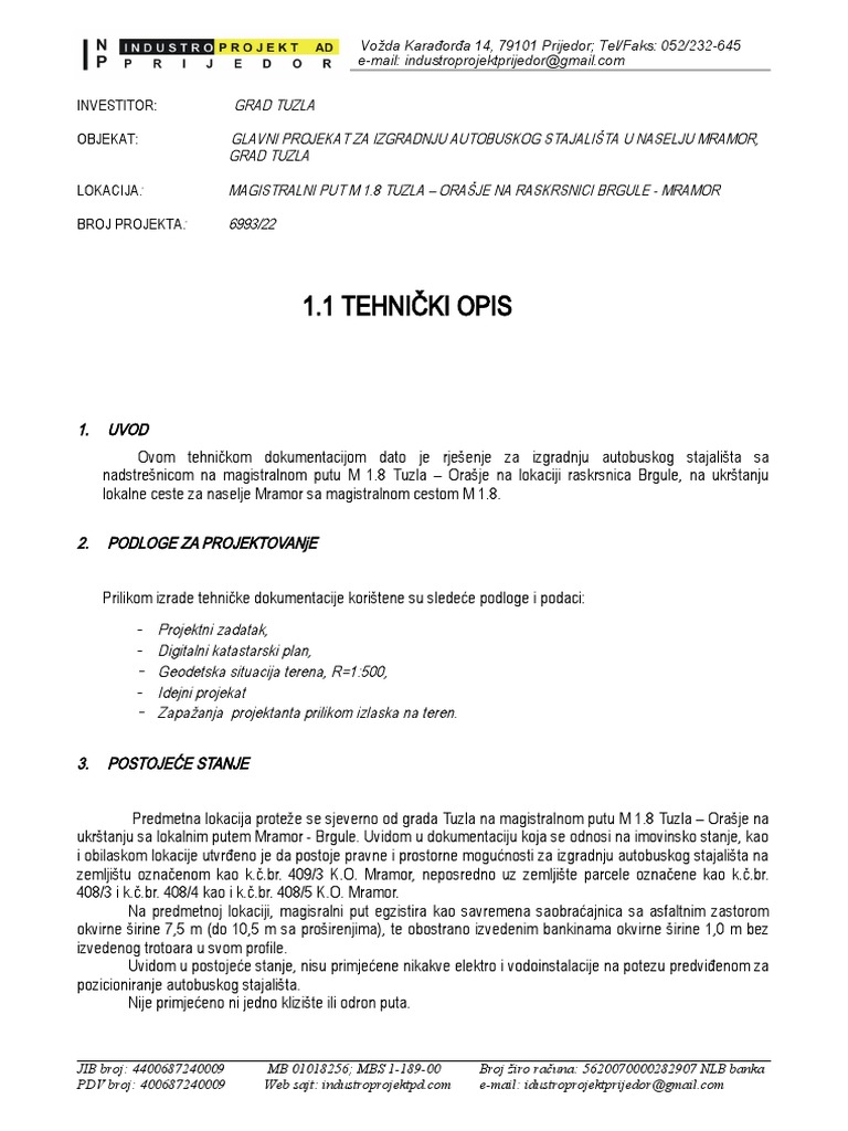 1.1 Tehnički Opis | PDF