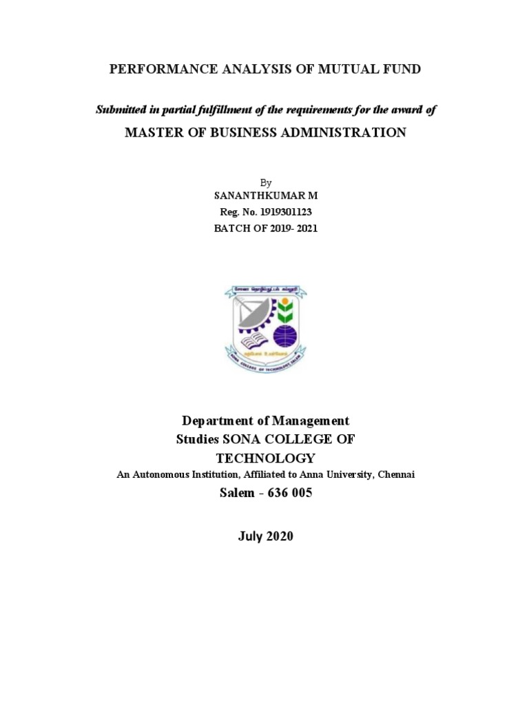 Mutual Fund Performance Analysis Report | PDF | Investment Fund ...