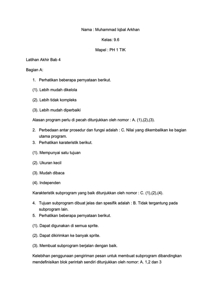 Tugas PH 1 TIK | PDF