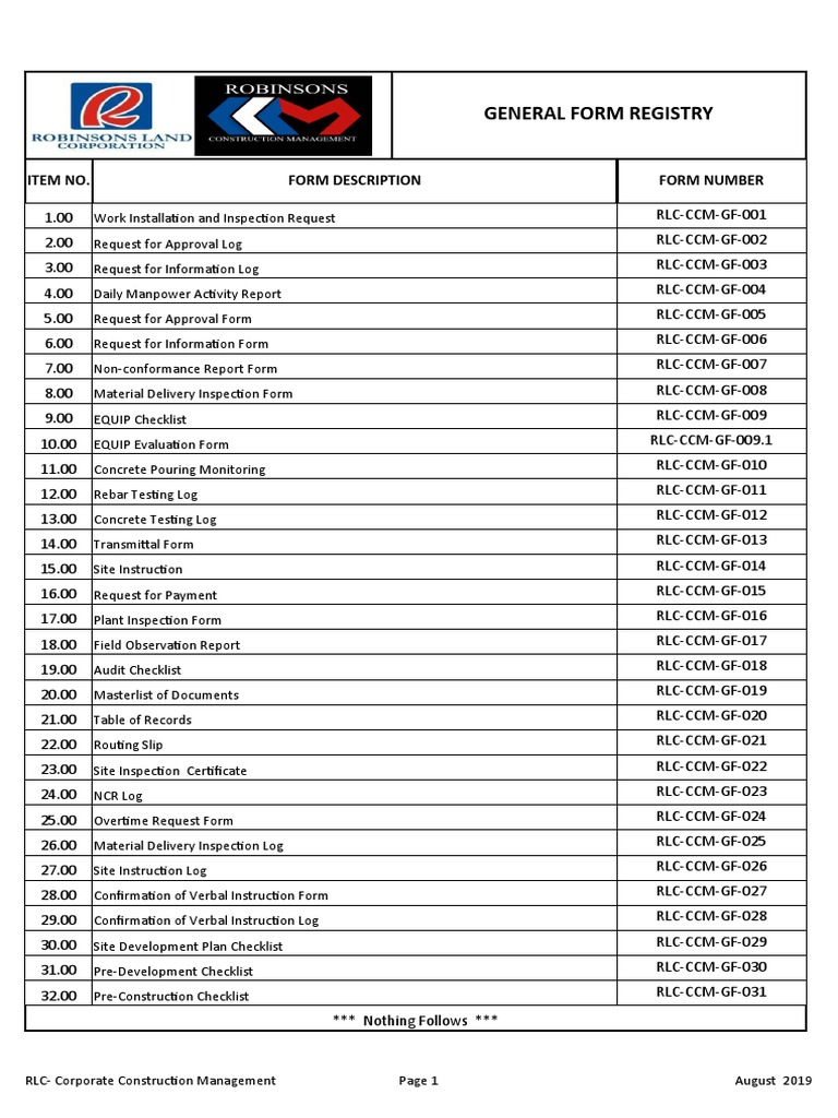 General Form Registry Guide | PDF | Specification (Technical Standard ...
