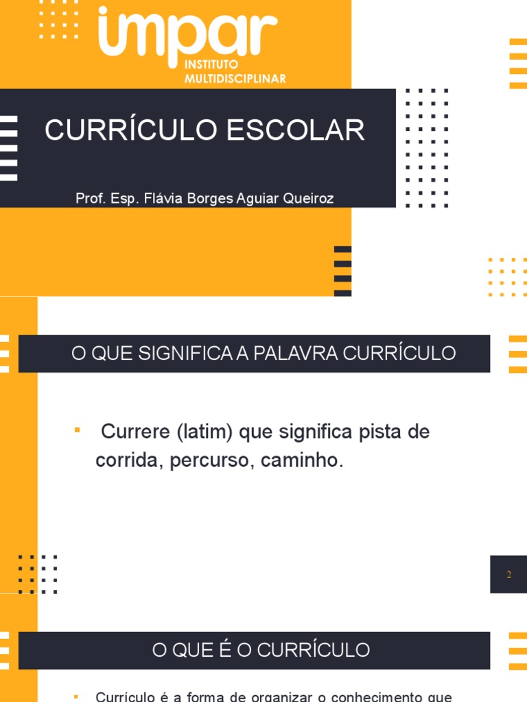 Curriculo Escolar (Slides) | PDF | Pedagogia | Sociologia