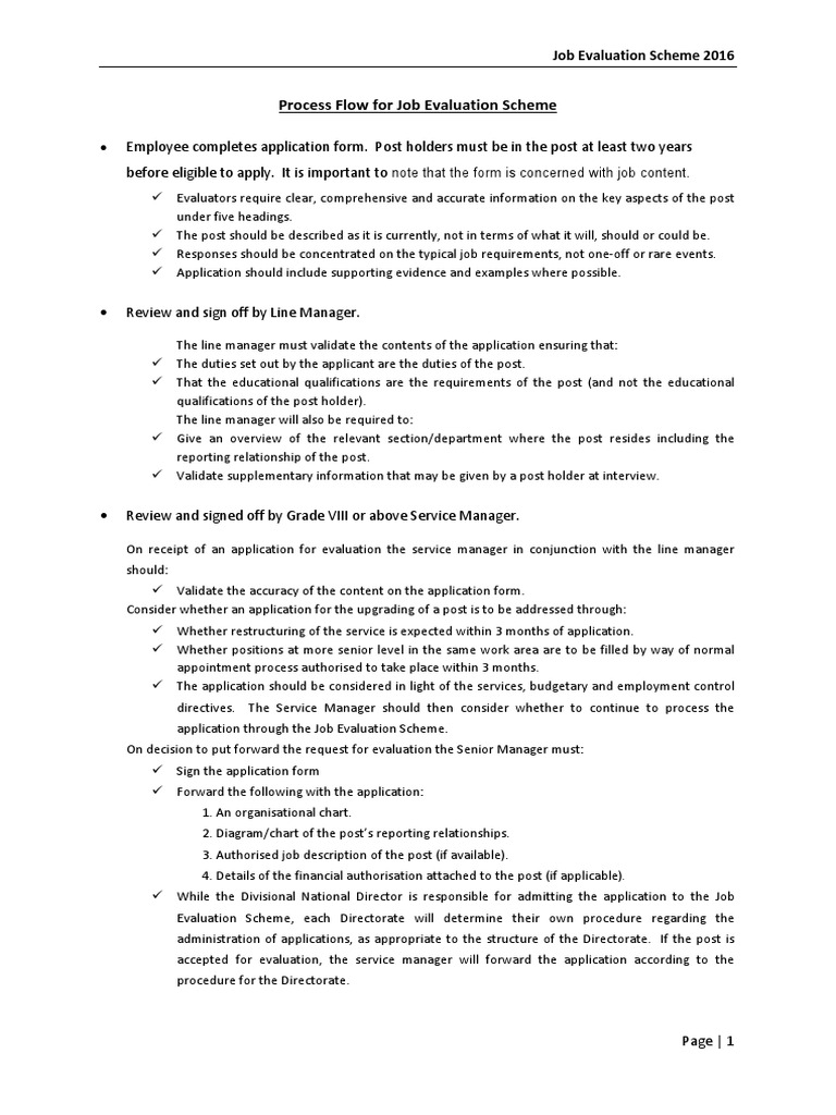 Job Evaluation Process Guide 2016 | PDF | Evaluation | Business