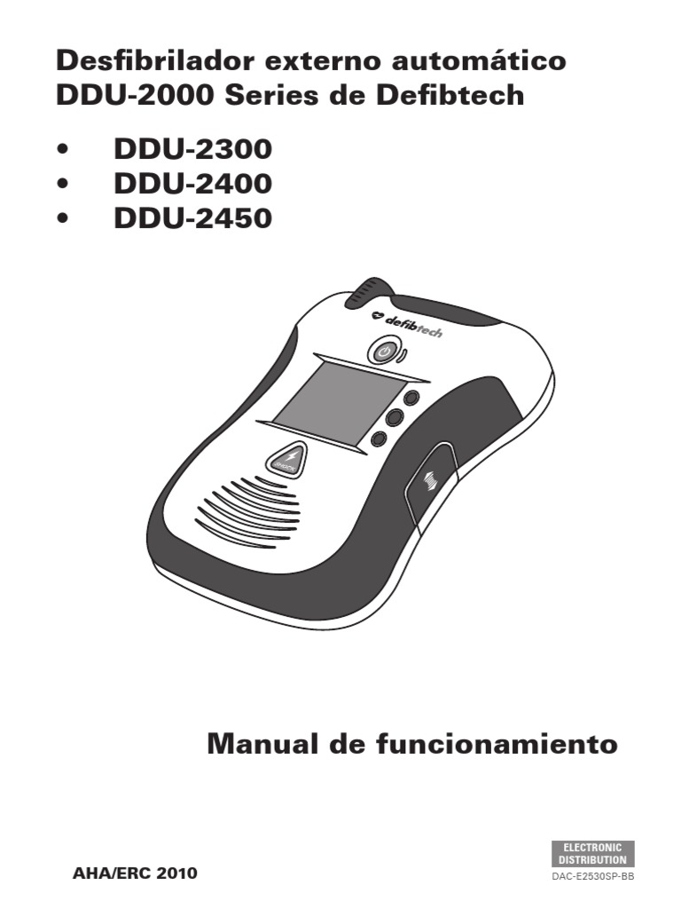Manual de Funcionamiento Dea Defibtech Ddu-2300ar | PDF | Reanimación ...
