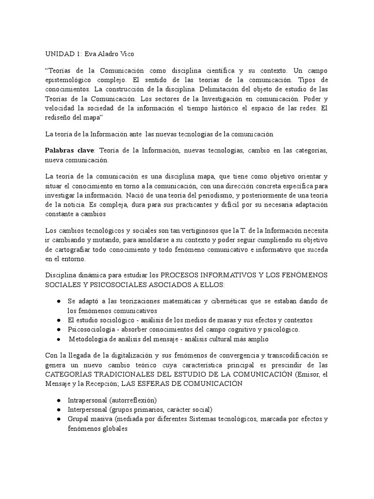 G14 - Resumen Alandro | PDF | Comunicación | Teoría