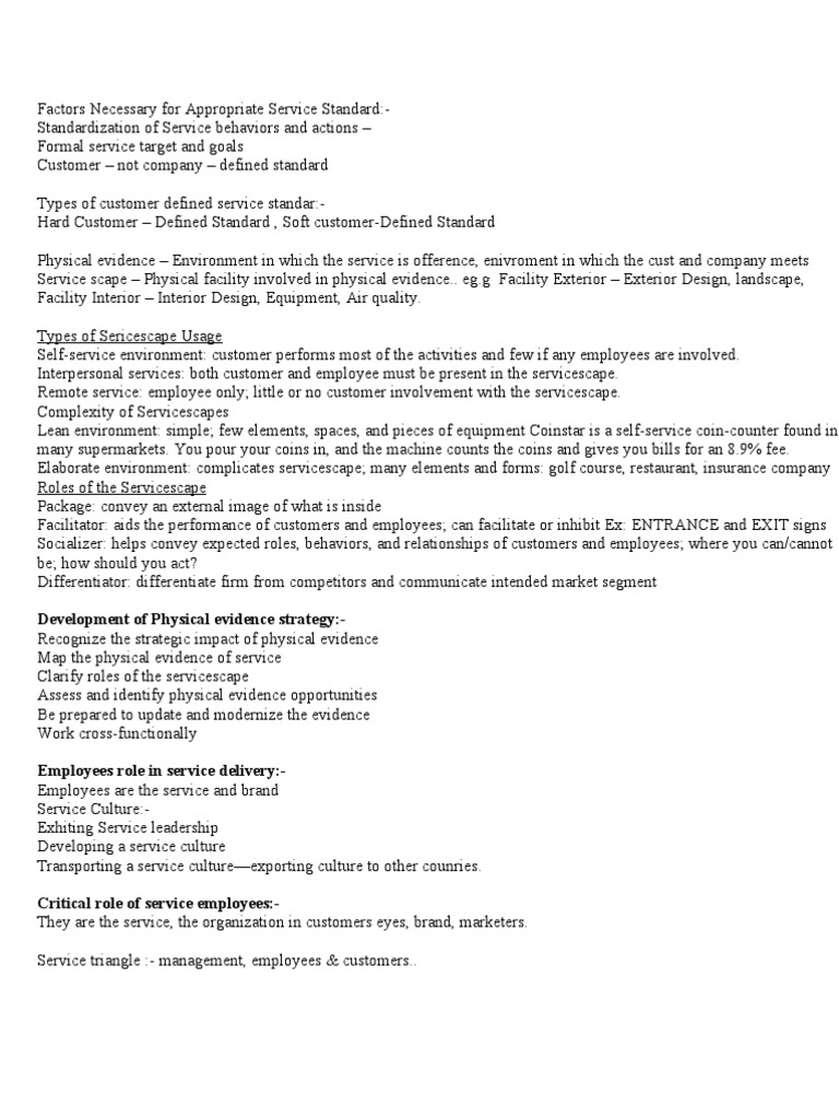 Factors for Effective Service Standards | PDF | Strategic Management ...