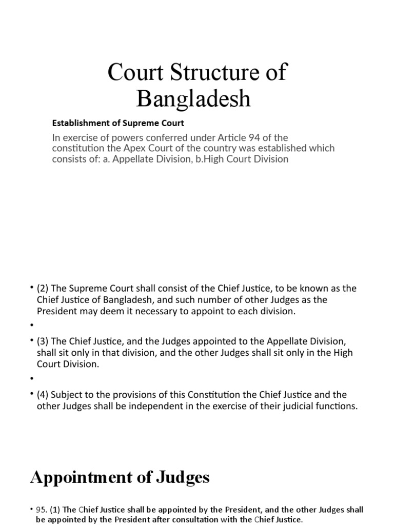 Bangladesh Court Structure Overview | PDF | Magistrate | United States ...