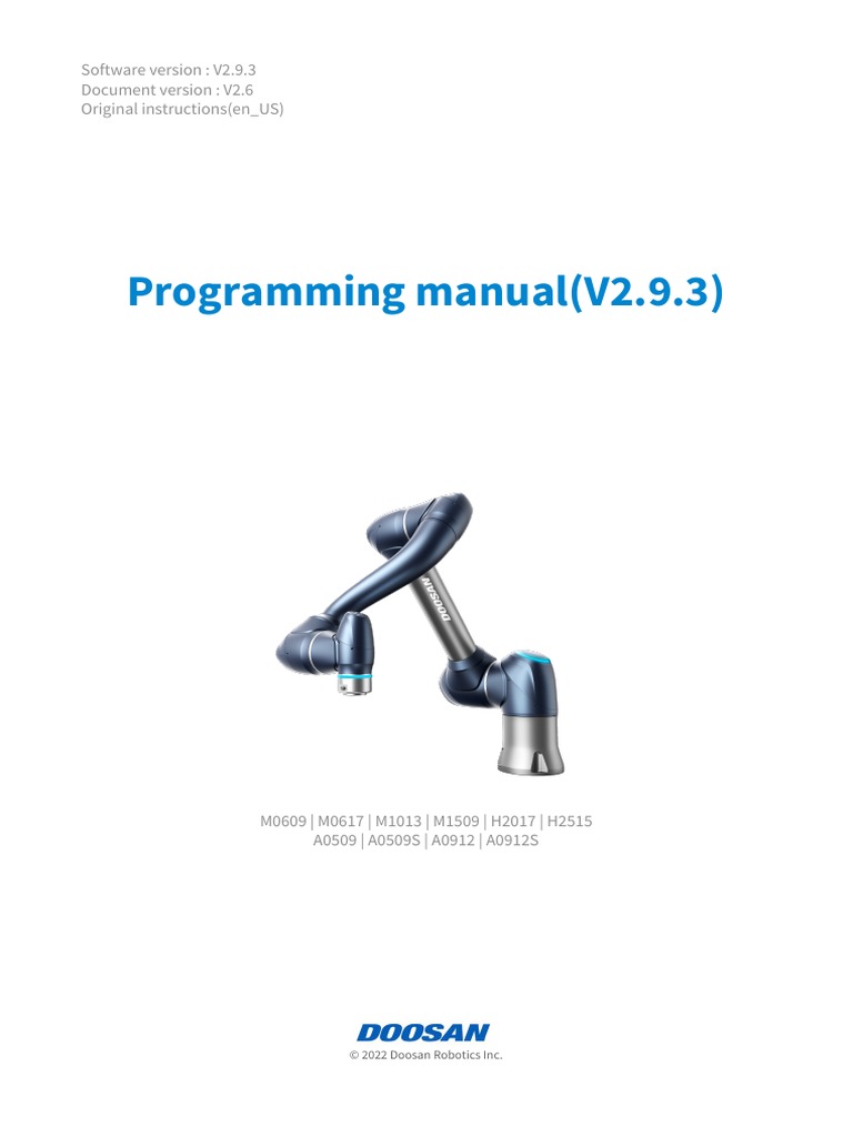 Doosan Robotics Programming Manual V2.9.3 v2.6 en | PDF | Port ...