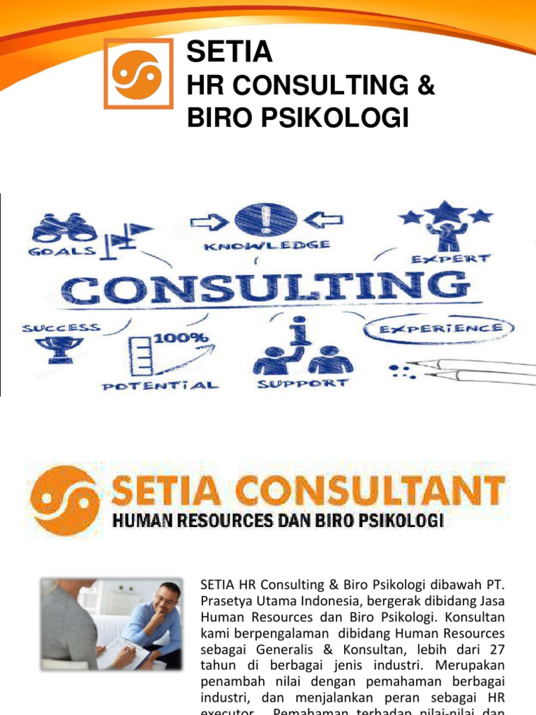 Company Profile Setia Consulting | PDF | Jakarta | Applied Psychology
