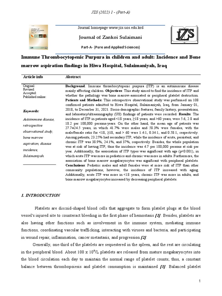 Manuscript For Review | PDF | Platelet | Tissue (Biology)