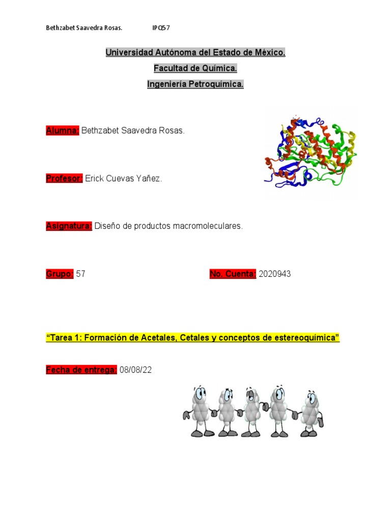Formación de Acetales y Estereoquímica | PDF | Chiralidad (Química ...