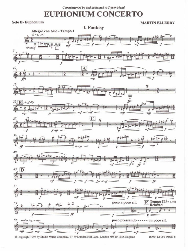 Martin Ellerby - Euphonium Concerto | PDF