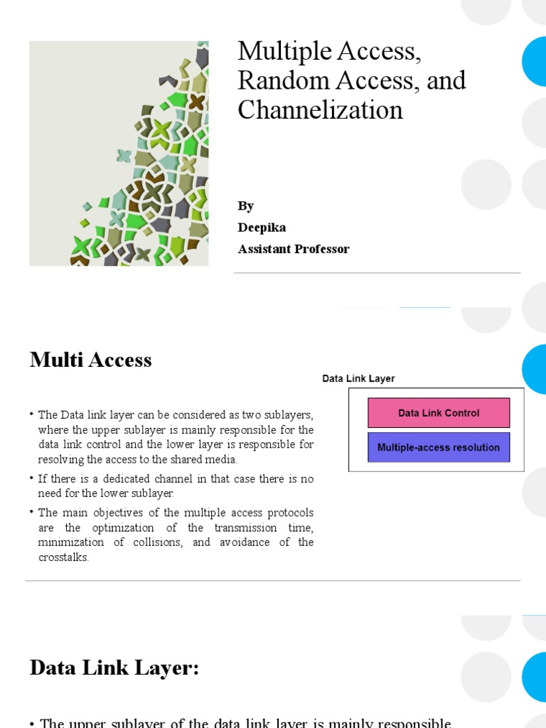 Data Link Layer-III Multiple Access, Random Access, and Channelization | PDF | Channel Access ...