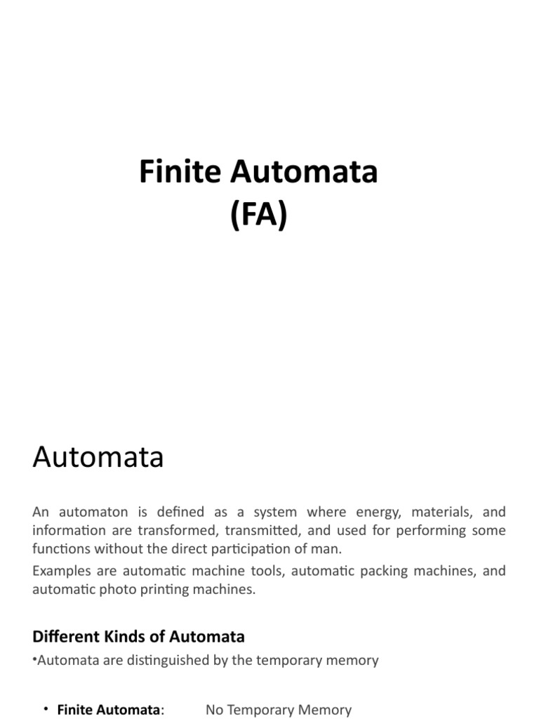 Finite Automato Final 28-08-2022 | PDF | Automata Theory | Computational Science