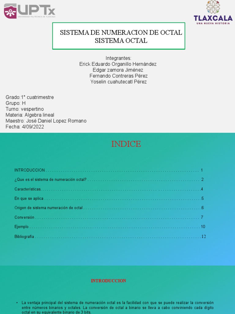 Guía Completa del Sistema Octal | PDF | Números | Matemática Elemental