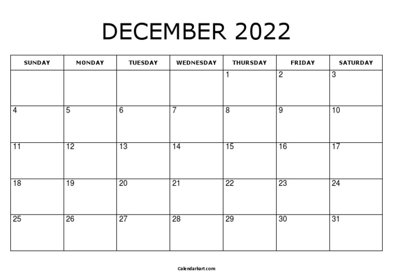 2022 December Ediable Calendar | PDF