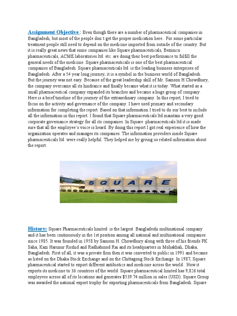 Square Pharmaceuticals: Company Overview | PDF | Human Resource ...