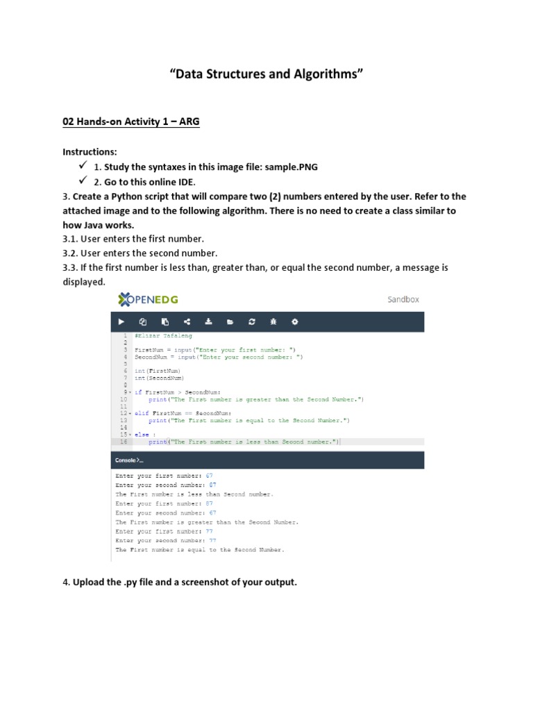02 Hands-On Activity 1 in Data Structures and Algorithms | PDF