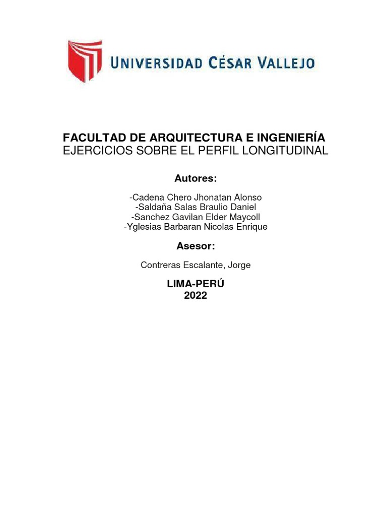 Ejercicio de Perfil Longitudinal (Caminos) - Sesion 09 | PDF