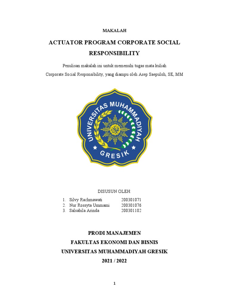 Program Aktuator CSR: Implementasi dan Manfaat | PDF