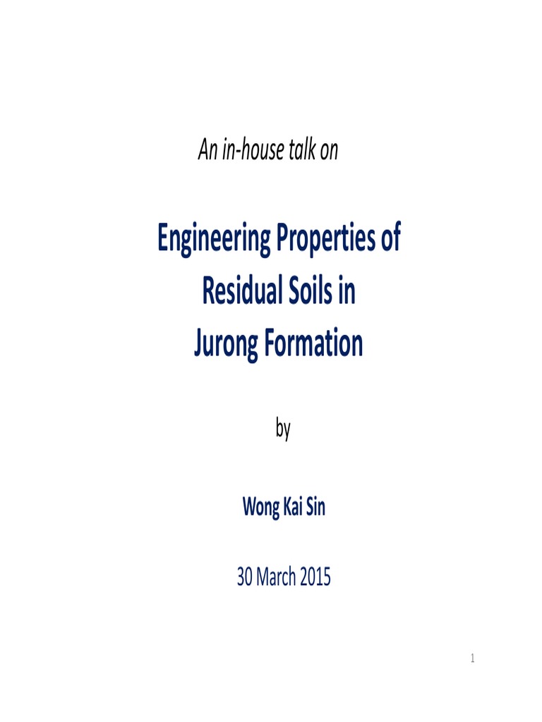 Engineering Properties of Residual Soils in Jurong Formation | PDF ...