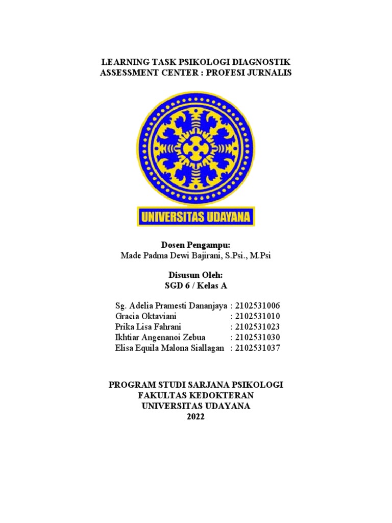 Learning Task Psikologi Diagnostik - SGD 6 | PDF Learning Task Psikologi Diagnostik - SGD 6 | PDF