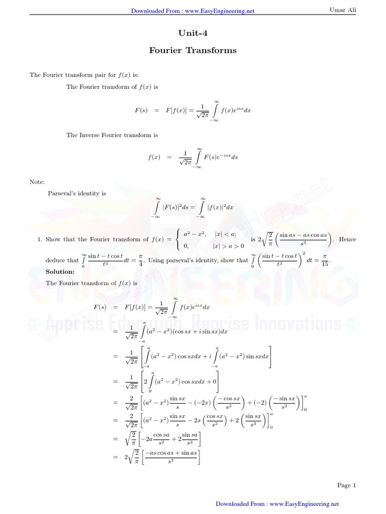Fourier Transforms | PDF | Functional Analysis | Mathematics