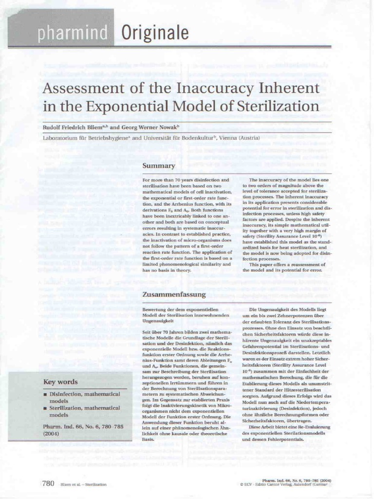 Assessment Inaccuracy Inherent in The Exponential Model of ...
