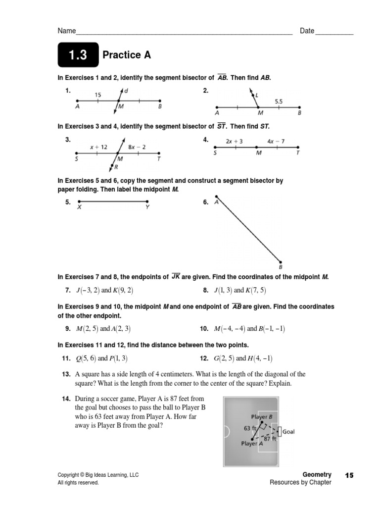 1.3 Midpoints and Segments | PDF | Classical Geometry | Mathematics