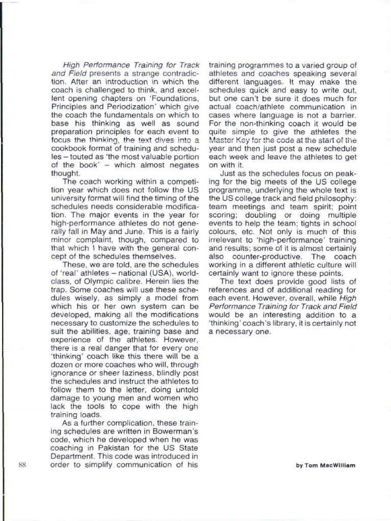 High Performance Training For Track and Field | PDF | Cognition