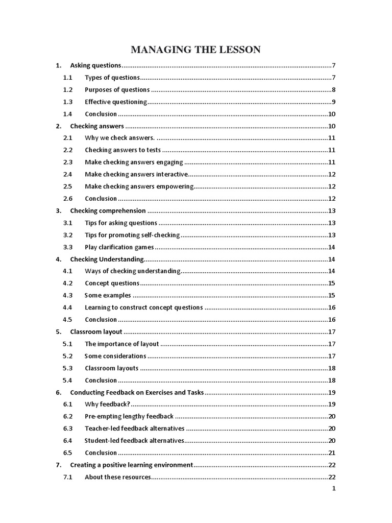 UNIT IV. Managing The Lesson | PDF | Teaching Method | Learning