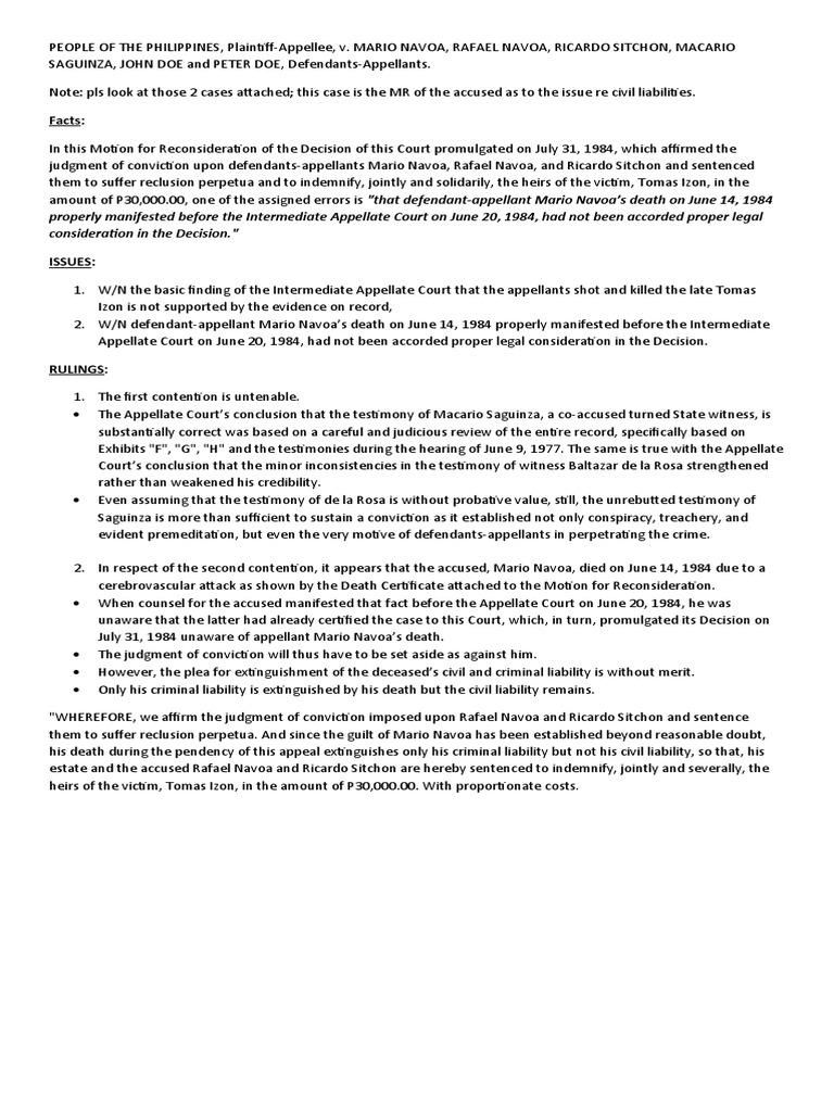 People vs. Navoa 132 SCRA 410 | PDF | Appellate Court | Witness