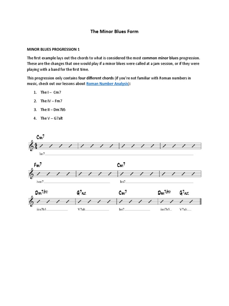 Essential Minor Blues Progressions | PDF