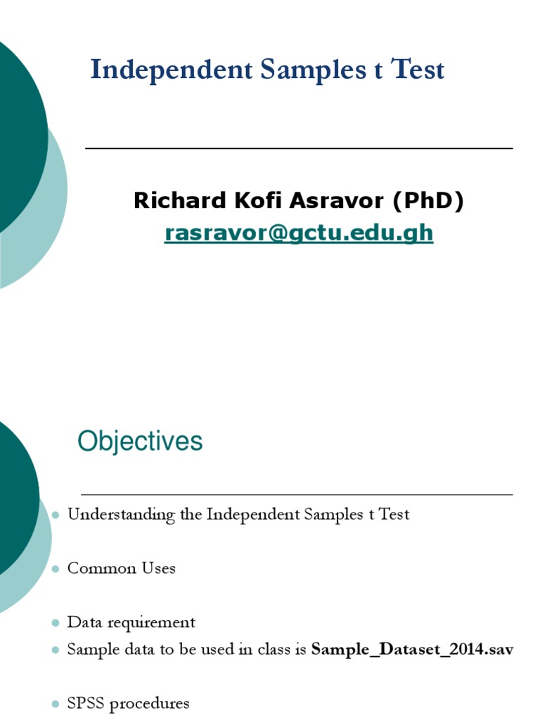 Independent Sample T Test | PDF | Student's T Test | P Value