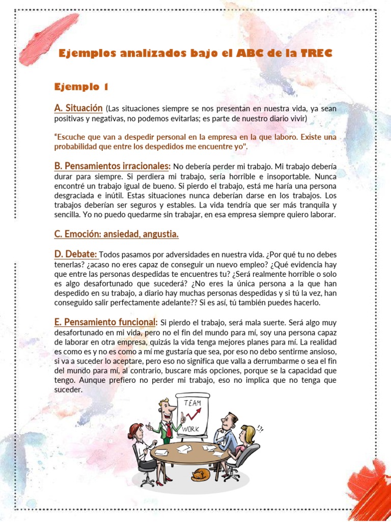 Ejemplos Analizados Bajo El ABC de La TREC | PDF | Autoestima | Las emociones