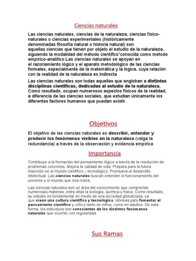 Investigacion de Ciencias Naturales | PDF | Science | Ciencias Naturales