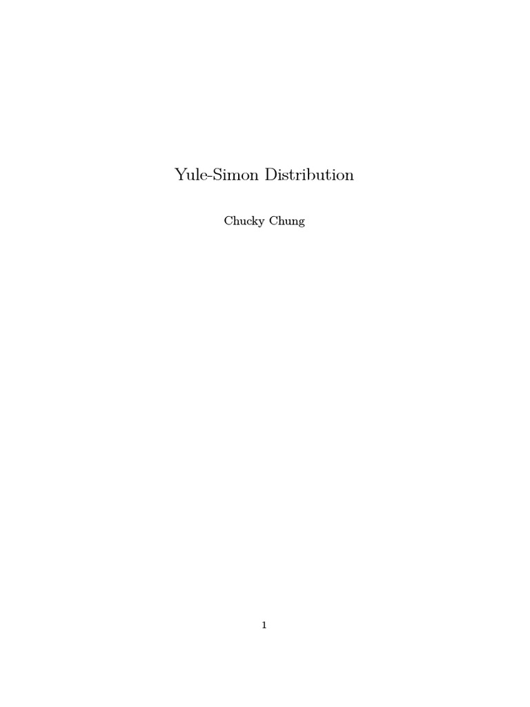 Yule-Simon Distribution Overview | PDF | Conceptual Model | Statistical ...
