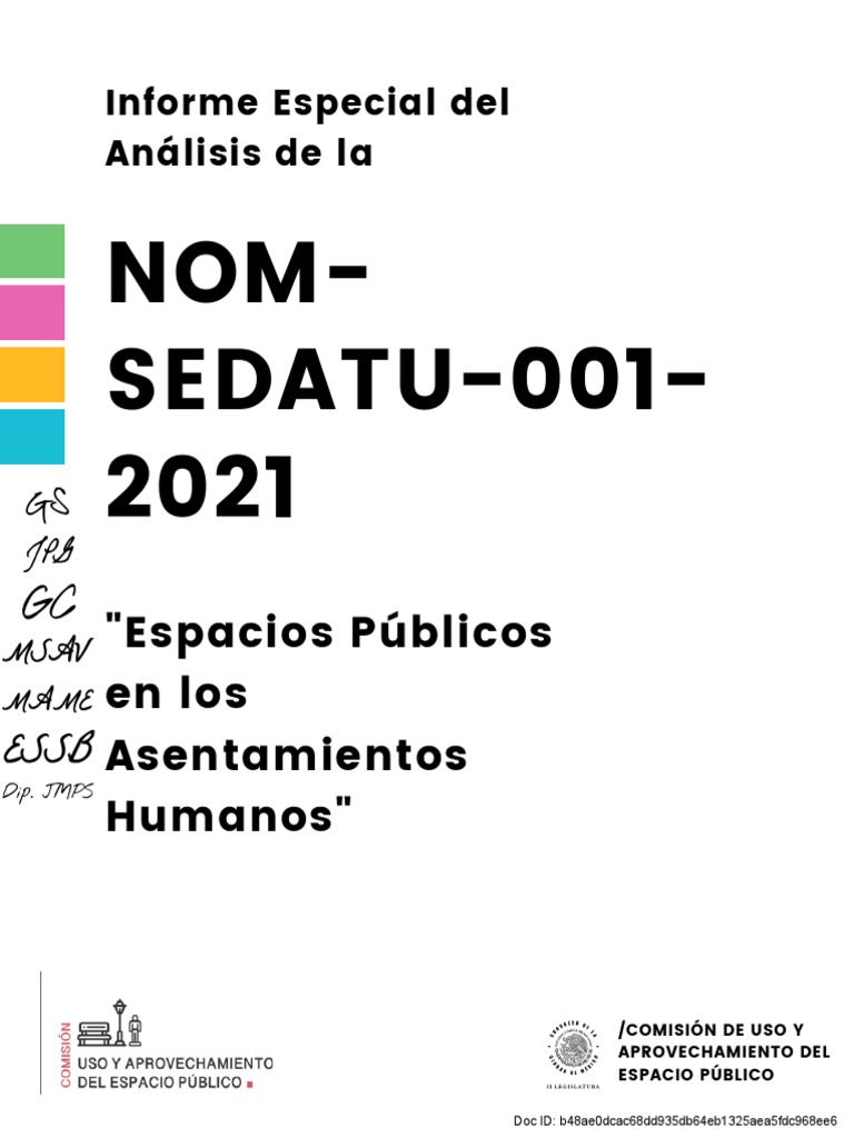 NORMA Oficial Mexicana NOM-001-SEDATU-2021 Espacios Públicos en Los Asentamientos Humanos. | PDF ...