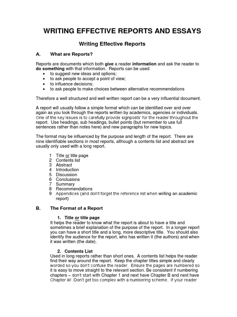 Effective Report Writing | PDF | Essays | Abstract (Summary)
