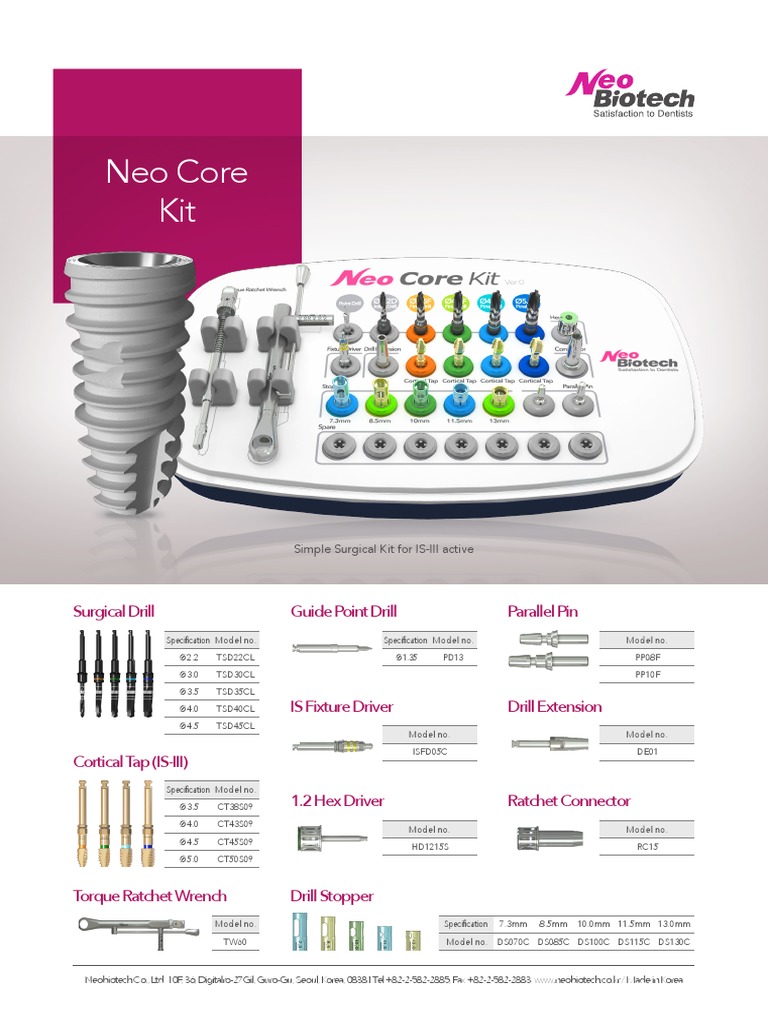 Neo Core Kit Leaflet | PDF | Drill | Manufactured Goods